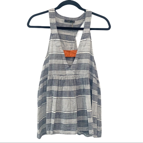 THML | Tops | Thml Striped Tank With Leather Detail | Poshmark